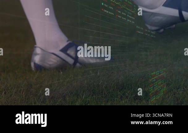 Cleat pressing soccer ball triggers grid fading into expanding 3D ...