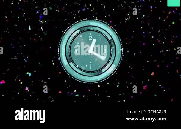 Teal ring appearing center rotating rings hand sweeping turning into ...