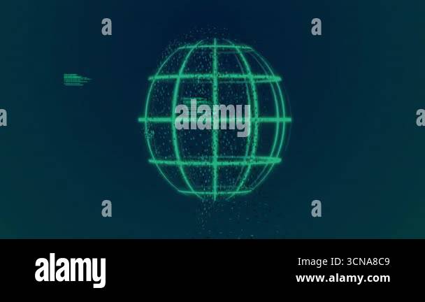 Particles assembling into wire globe sliding code blocks merging ...