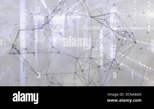 On startup translucent 3D network rotating, pulsing labels, simplifying core for visualizing ...