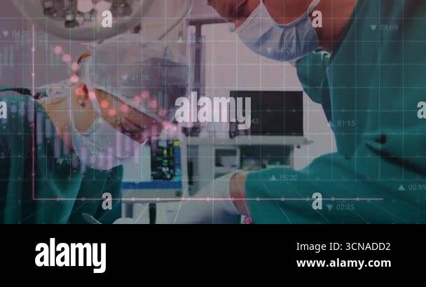 Surgeon making incision and assistant handing tools in medical surgery ...