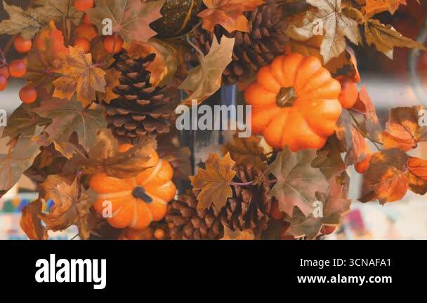 Autumn foliage background with cozy october holiday atmosphere Stock ...