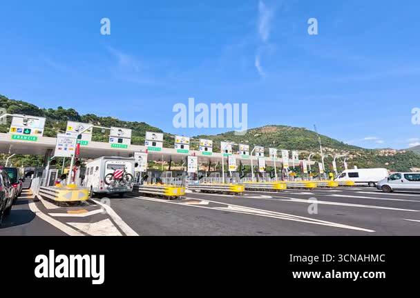 Car approaching toll booth in Monte Carlo Stock Video Footage - Alamy