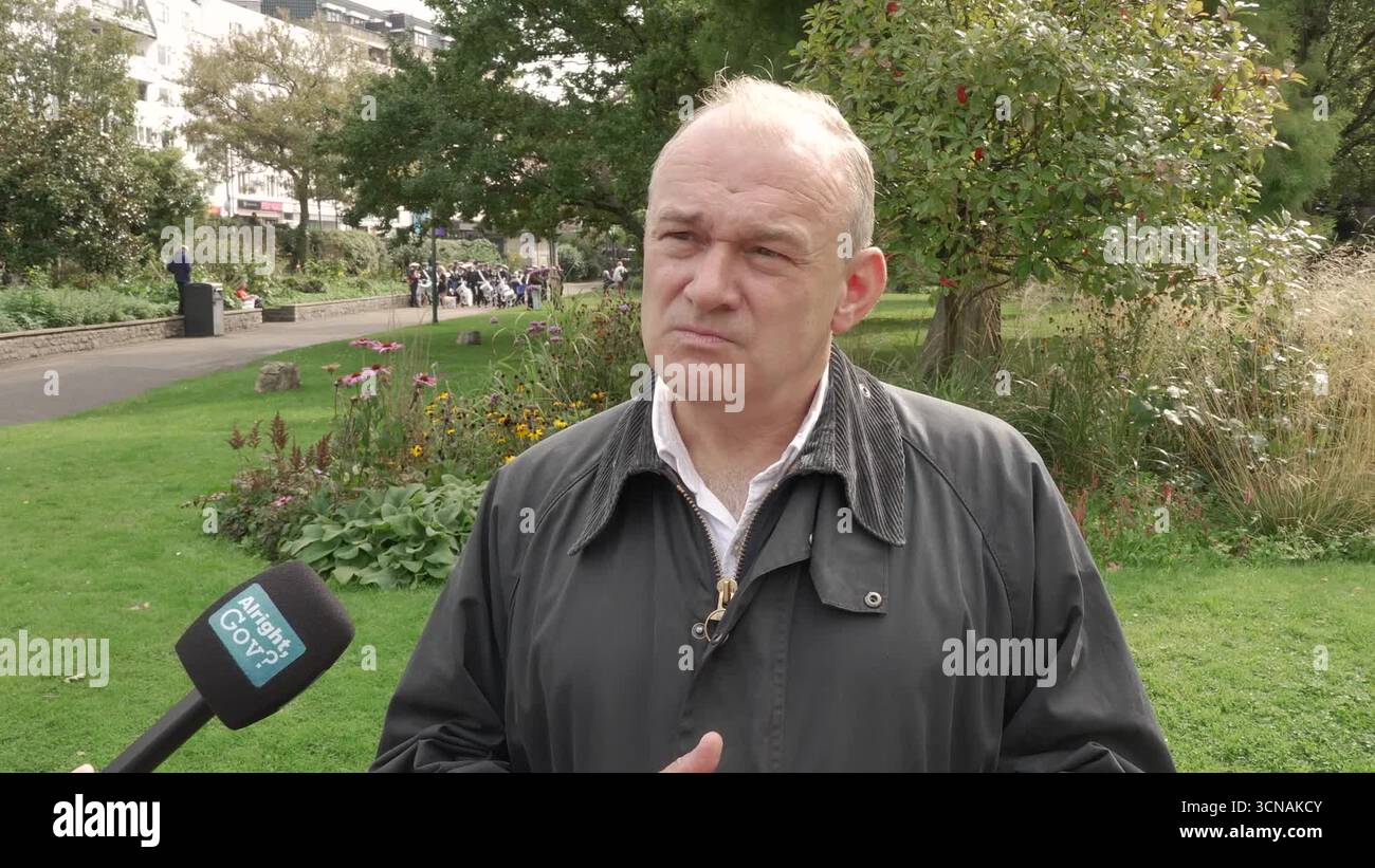 Nigel Farage is not a patriot, says Ed Davey Stock Video Footage - Alamy