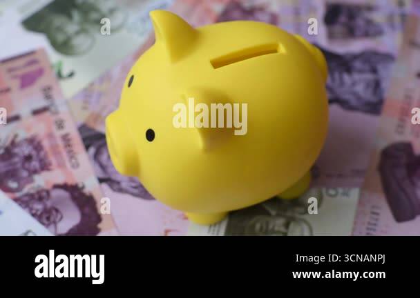 Mexican paper money, pesos in various denominations. Mexican money as a ...