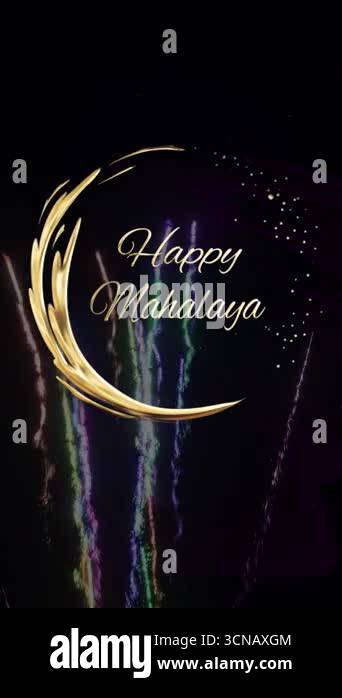 Cinematic animated Happy Mahalaya text design isolated on transparent ...