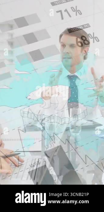 Animation of statistics and data processing over diverse business ...