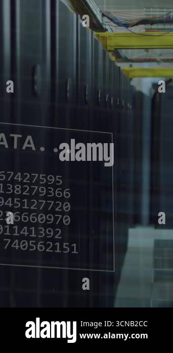 Animation of data processing over computer servers. Global computing ...