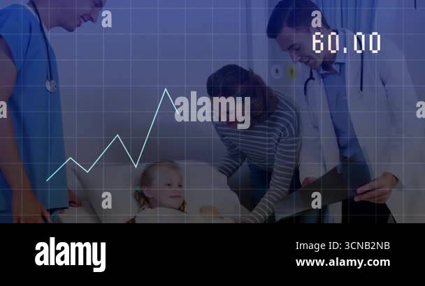 overlaid health graph appearing triggers medical team monitoring vitals ...