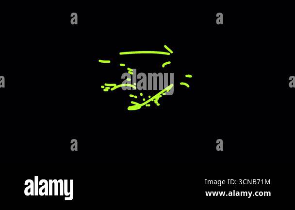 Neon Green Line Art of Speeding Motorcycle Rider on Black or ...