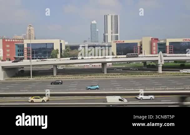 Dubai - United Arab Emirates 01 April 2024: Multi-lane Dubai highway ...