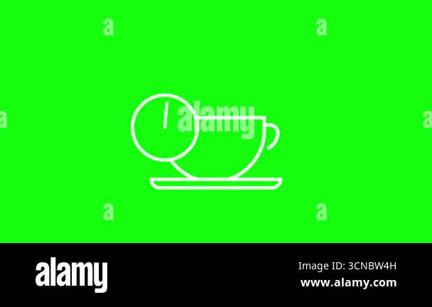 coffee break, coffee time, coffee in a cup emits smoke, animated icon ...