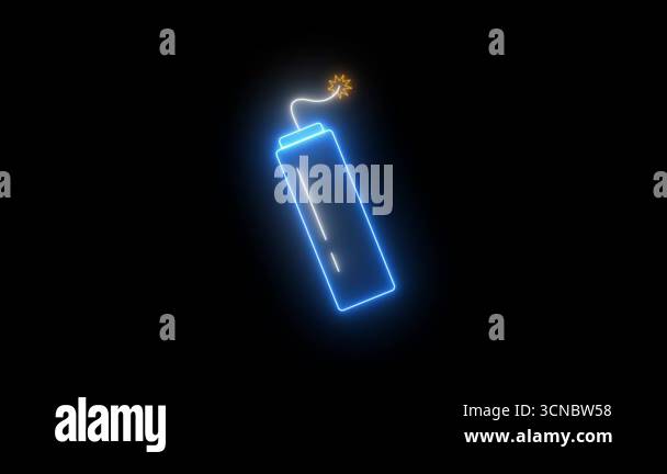 firecracker bomb dynamite explosive neon icon animated firecracker bomb ...