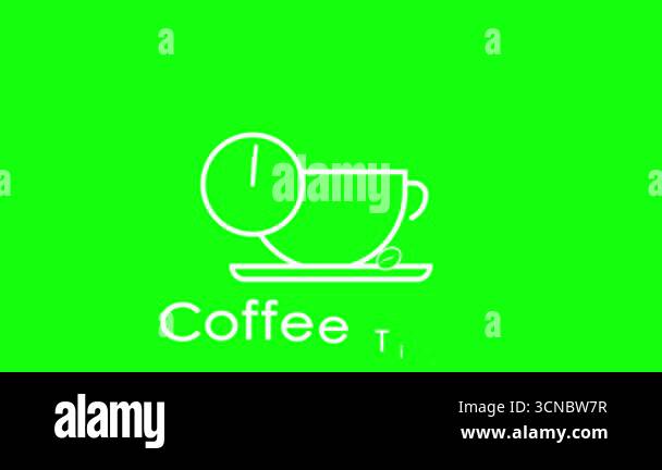coffee break, coffee time, coffee in a cup emits smoke, animated icon ...