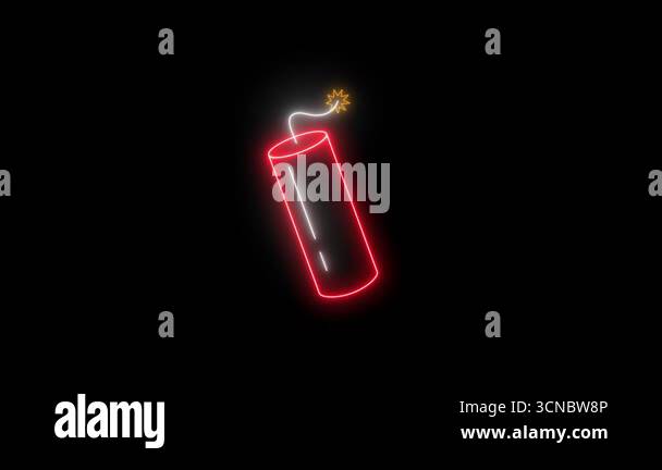 firecracker bomb dynamite explosive neon icon animated firecracker bomb ...
