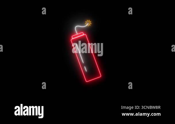 firecracker bomb dynamite explosive neon icon animated firecracker bomb ...