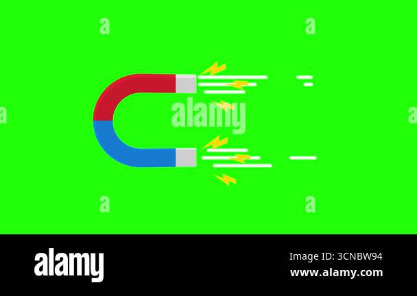 magnet attracts animated icon magnet attracts objects green screen 4k ...