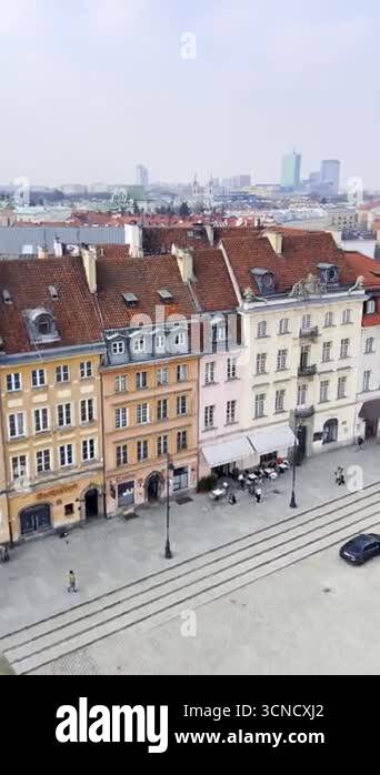 Aerial panoramic view of historical buildings and roofs in Polish ...