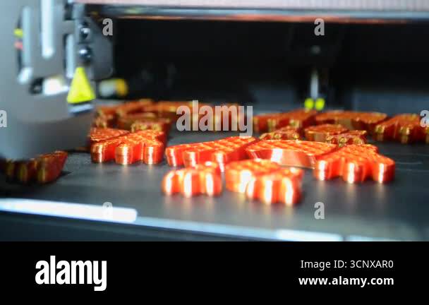 3D printer close up. Working 3D printer in process of printing object ...