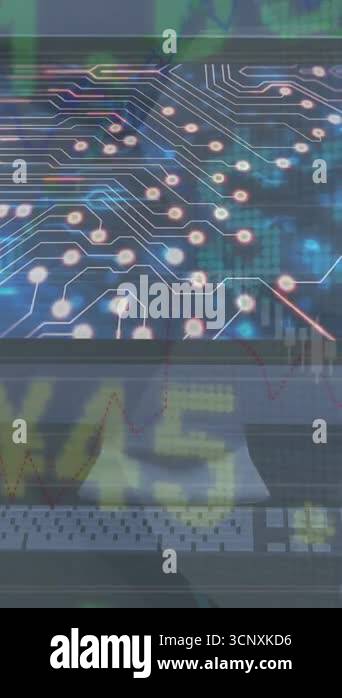 Animation of stock market data processing over microprocessor ...