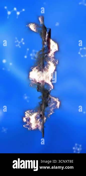 Animation of cloudy dollar sign with scientific symbols on blue ...