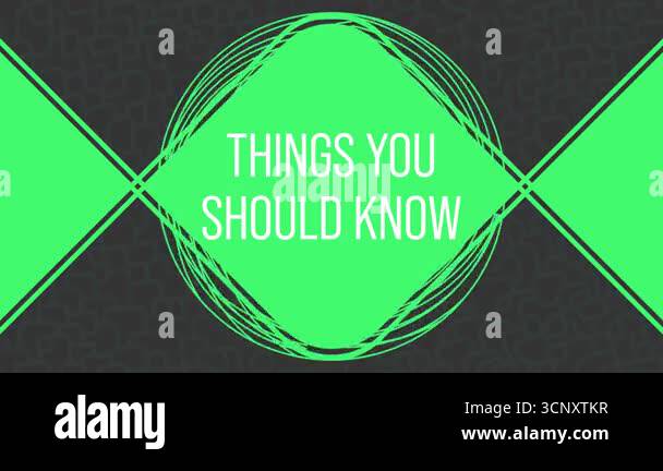 Things You Should Know text written over animated background with ...