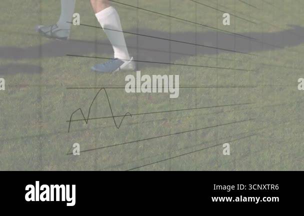 At start player tapping ball with stats, teammate intercepting ...