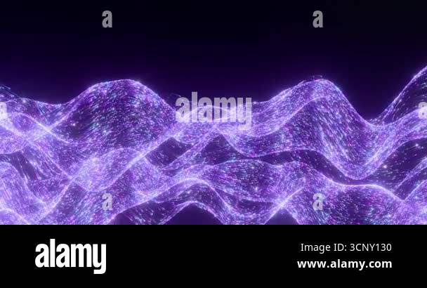 Quantum Wave Loop Abstract Particle Flow Animation in Purple and Pink ...