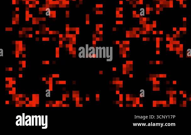 Pixel Grid Pulse Abstract Red Data Matrix Loop Animation Stock Video Footage - Alamy