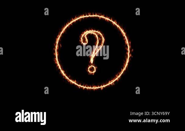 question mark made of fire flames Stock Video Footage - Alamy