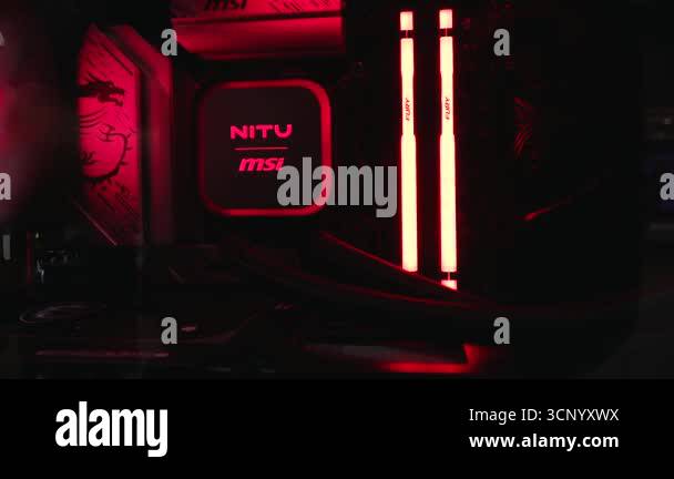 Valmiera, Latvia - September 10, 2025 - Close-up of illuminated MSI ...