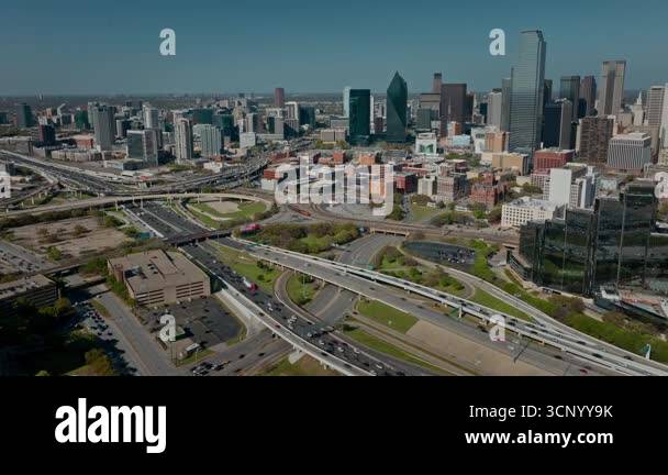 Interchange Highway Overpass and Junction on Busy Day in Fort Worth ...