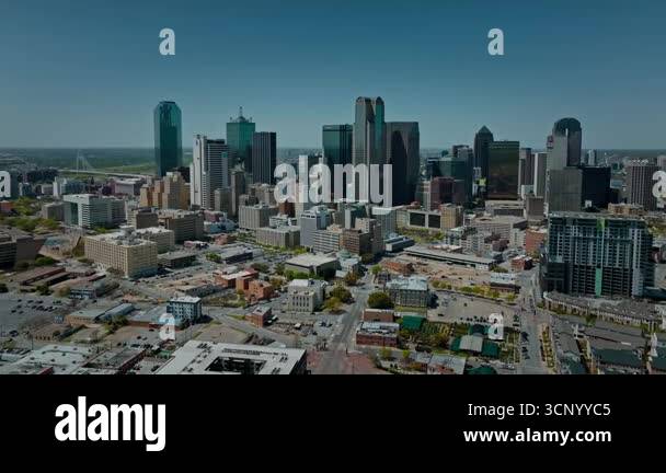 Aerial Drone Video flyover of Downtown Dallas Texas Stock Video Footage ...