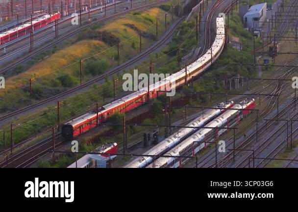 Copenhagen, Denmark - August 4, 2025: Aerial drone view of intercity ...