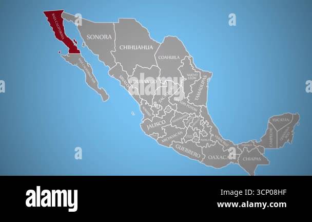 Map mexico provinces baja Stock Videos & Footage - HD and 4K Video ...