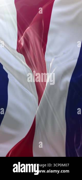 Costa Rica flag. 4K Vertical. Loop Stock Video Footage - Alamy