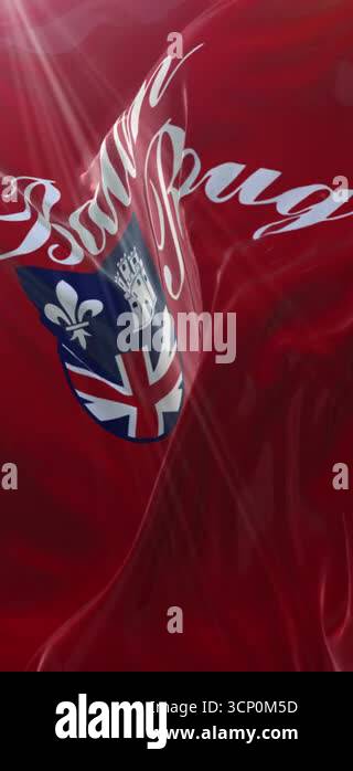 Baton Rouge city flag, Louisiana, United States of America. 4K Vertical ...