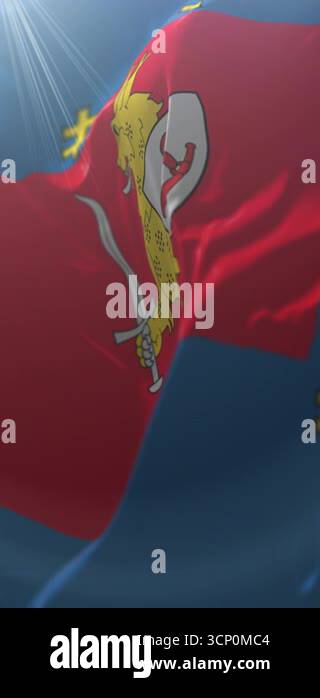 Flag of Taurage County, Lithuania. Loop. 4K Vertical Stock Video ...