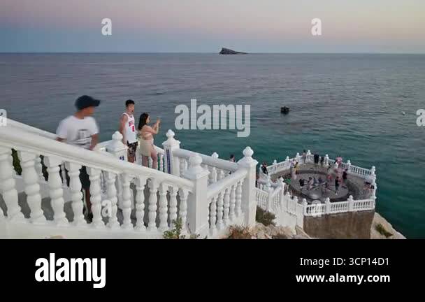Benidorm, Spain - May 21, 2025: Time lapse of tourists gathering at the ...