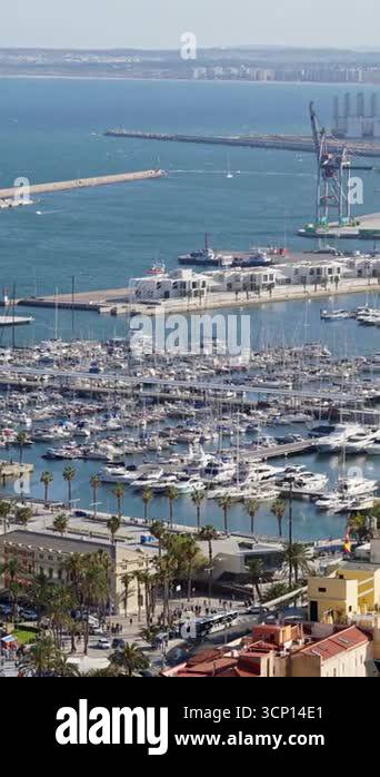 Alicante, Spain - May 20, 2025: Panoramic view of the marina and ...