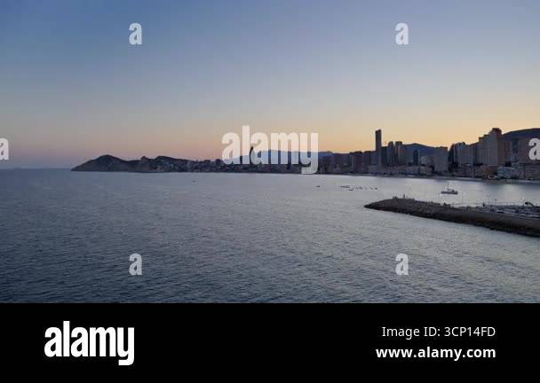 Sunset panorama of the Benidorm skyline from the Balcon del ...