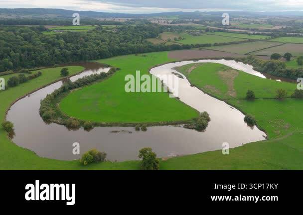 An example of an Oxbow lake on the River Severn in Leighton, Shropshire ...