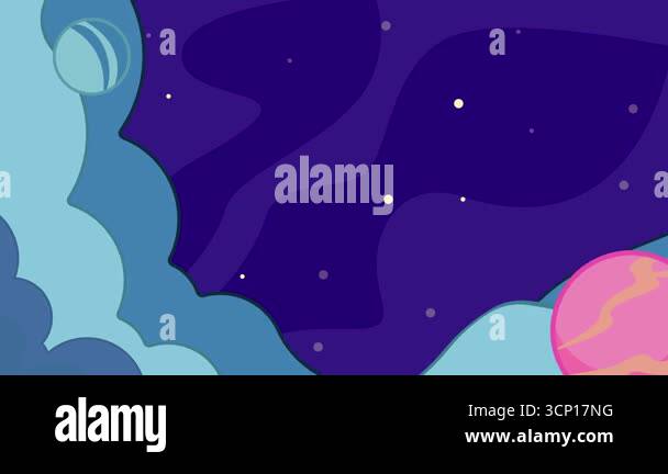 rocket launch into space cartoon animation backgrounds video . outer ...