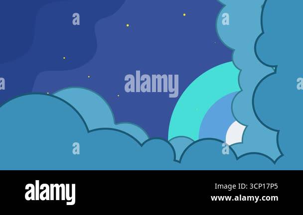 rocket launch into space cartoon animation background video . outer ...