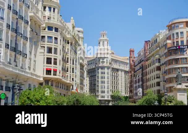 Valencia, Spain - May 29, 2025: Cyclists and pedestrians on a ...