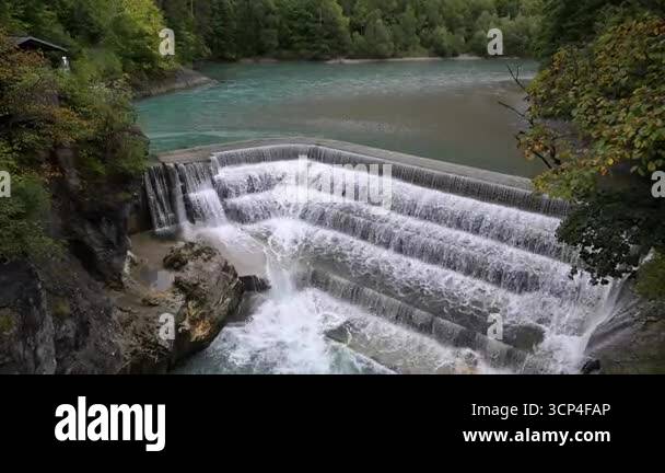 Lechfall, in Fussen, is a clever man made terraced falls that flows ...