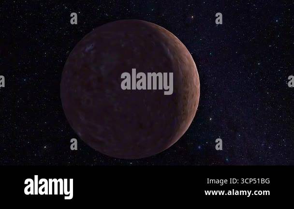 3D animation shows Titanias icy surface, fault valleys, impact craters ...