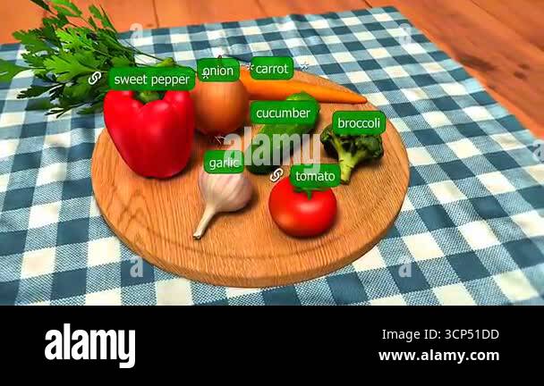 3D animation of vegetables, highlighting variety, nutrients, and health ...