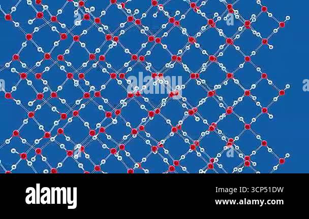 3D animation of ice structure, illustrating molecular arrangement and ...