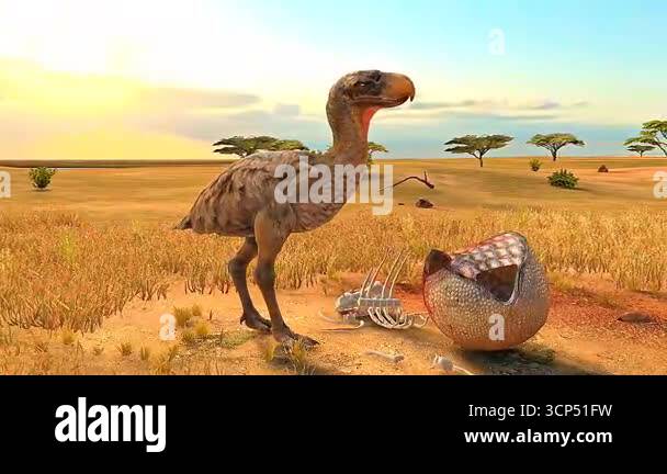 3D animation of Phorusrhacidae, the giant prehistoric Terror Bird ...